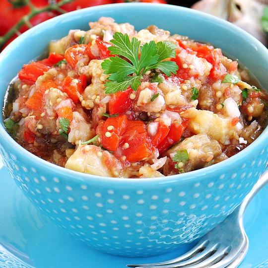Salade d'aubergines grillées (El-Rahib) - Recette - Marché Adonis